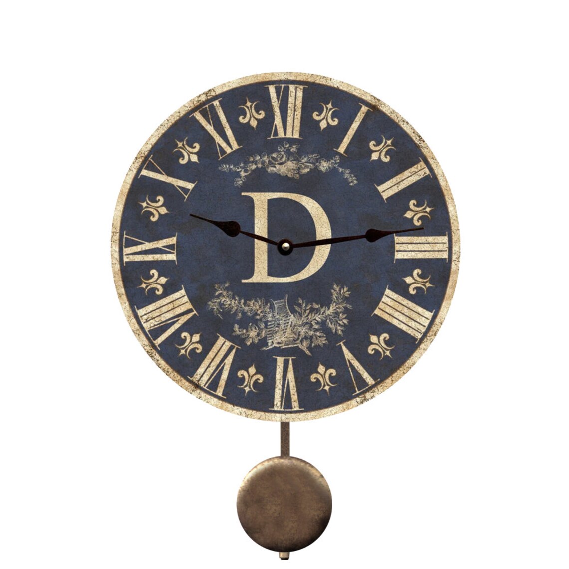 Personalized Monogram Clock- Blue Monogram Clock- Monogram Clock - Etsy