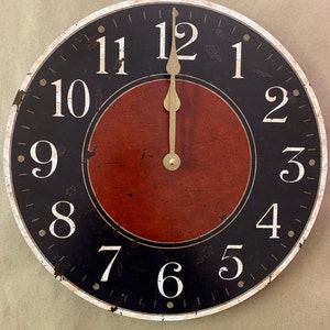 Rustic Wall Clock- Navy Blue and Red Clock - Etsy