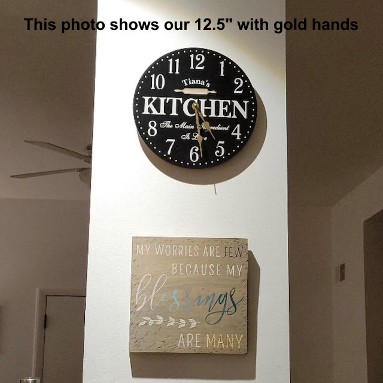 Personalized Kitchen Wall Clock Black Kitchen Clock - Etsy