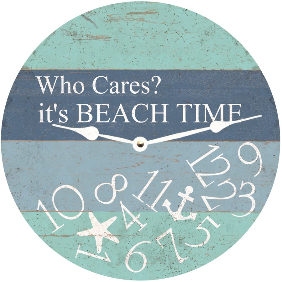 Beach Time Whatever Clock- Who Cares It's Beach Time Clock - Etsy