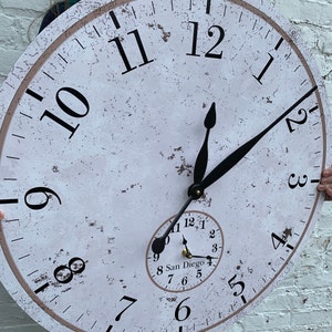 Time Zone Clock- Two Time Zones Clock- 23" Clock - Etsy