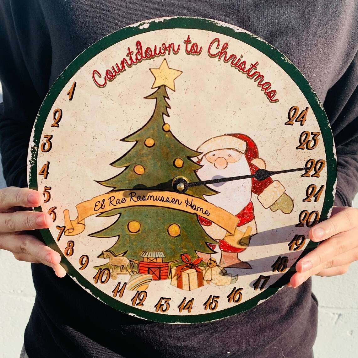 Countdown Christmas Clock- Personalized Clock - Etsy