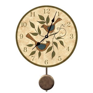 Folk Birds Clock- Birds in A Tree Clock - Etsy