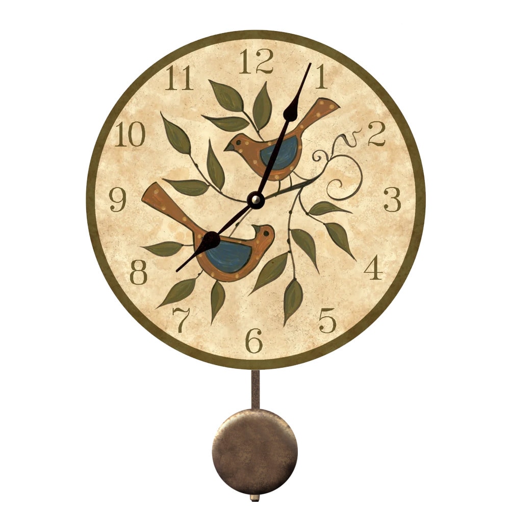 Folk Birds Clock Birds in A Tree Clock | Etsy
