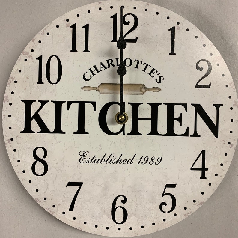 Personalized Kitchen Wall Clock- White Kitchen Clock - Etsy