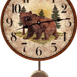 Rustic Bear Clock - Etsy