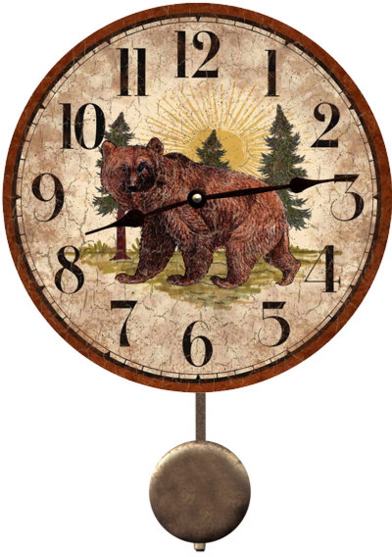 Rustic Bear Clock - Etsy