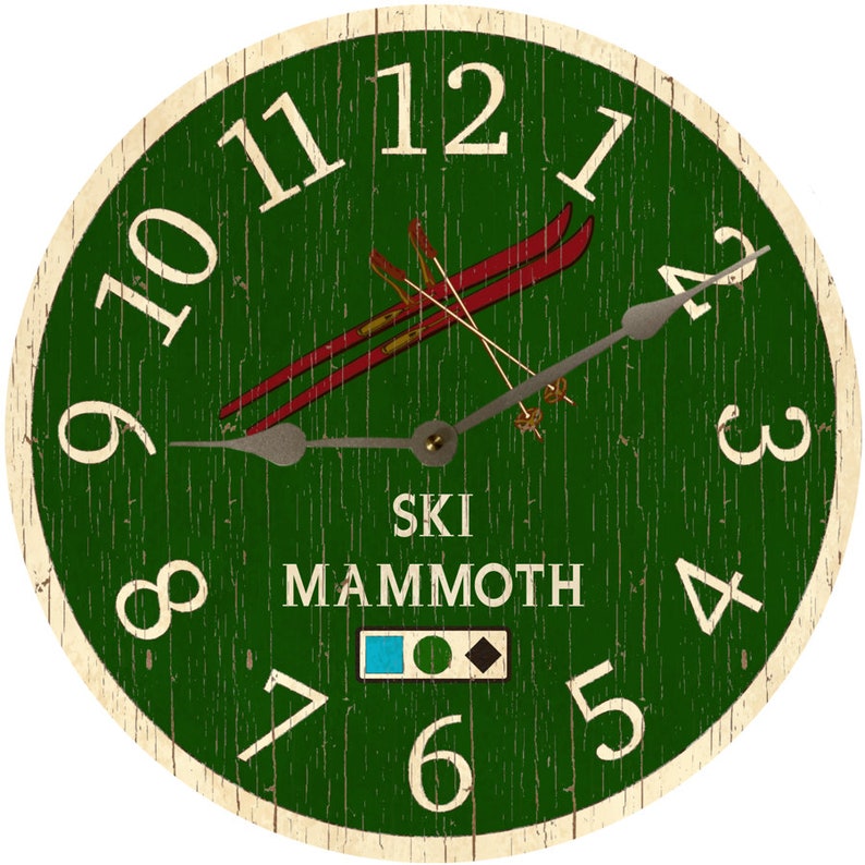 Ski Lodge Clock Personalized Ski Clock - Etsy