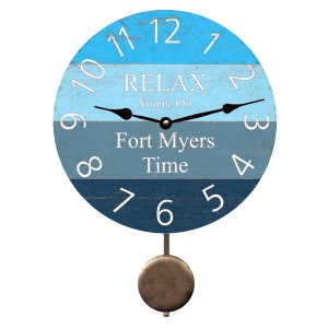 Blue Gradient Clock- Beach Blue Clock- Relax Beach Time Clock - Etsy
