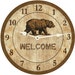 Bear Wall Clock Rustic Welcome Bear Clock - Etsy