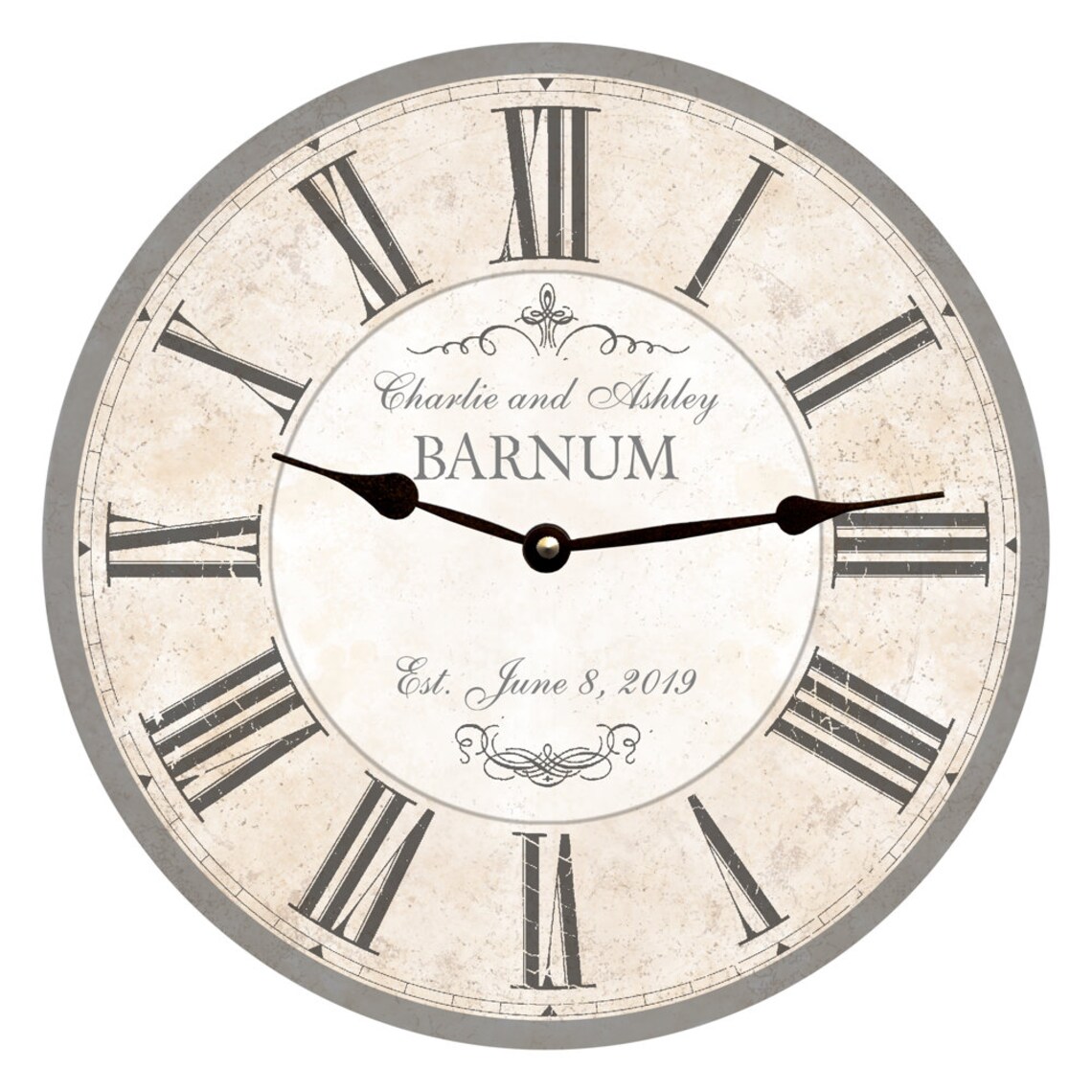 Wedding Clock Grey Wedding Clock Modern Wedding Clock - Etsy