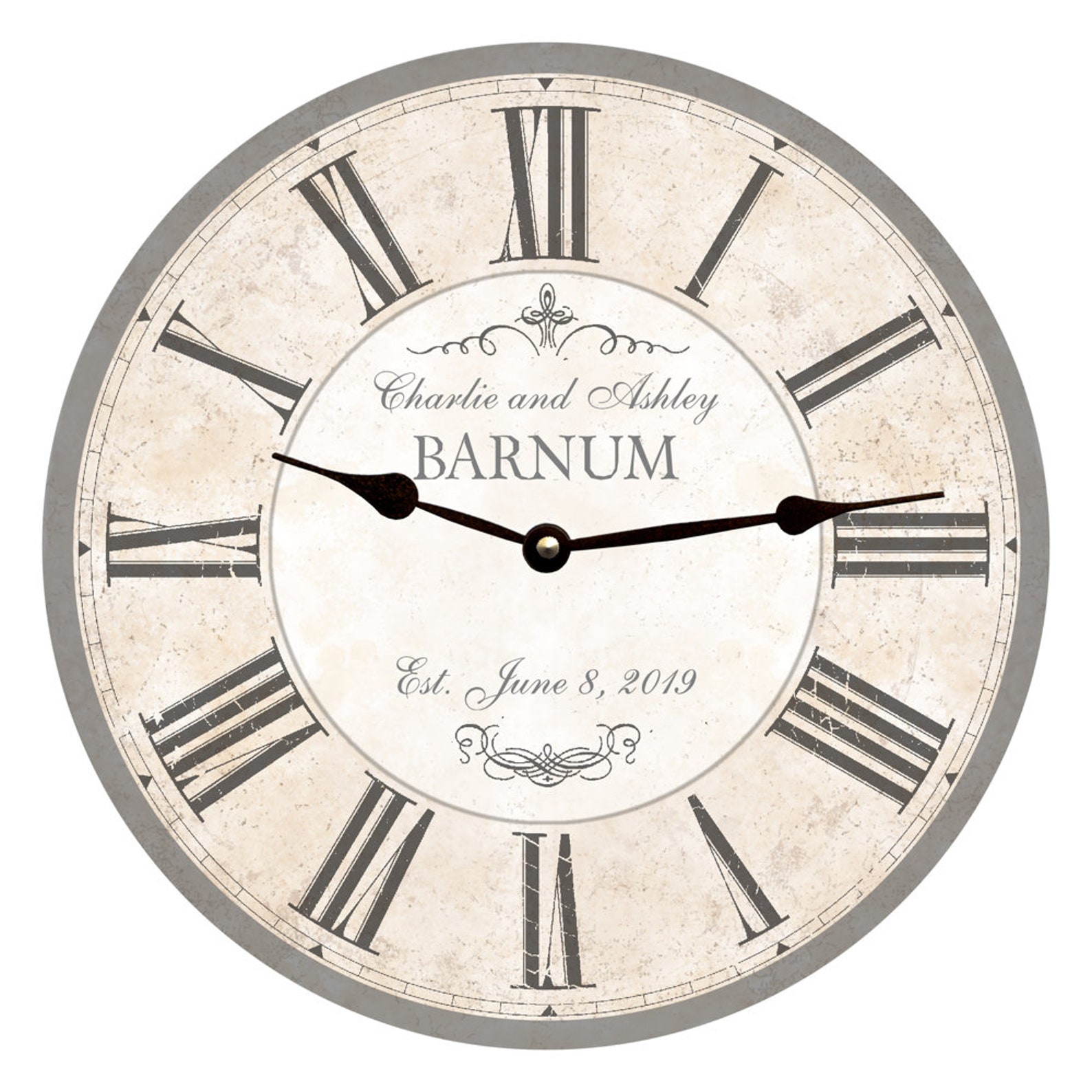 Wedding Clock Grey Wedding Clock Modern Wedding Clock | Etsy