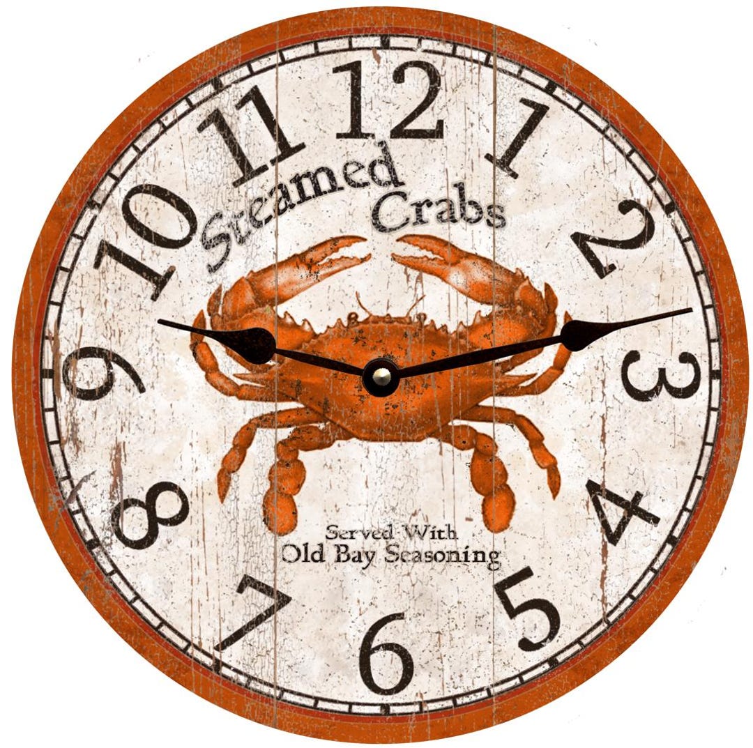 Steamed Crabs Clock: Perfect Decor for Coastal and Seafood Kitchens - Etsy