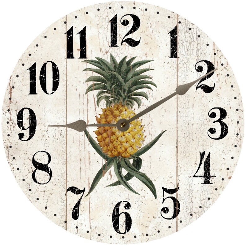 Rustic Pineapple Clock - Etsy