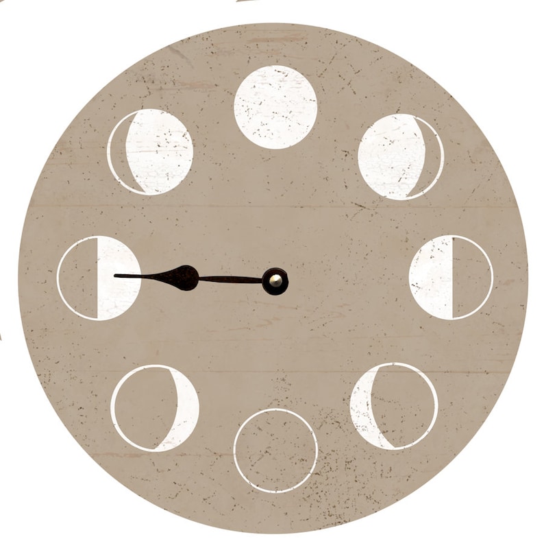 Lunar Phase Clock Moon Phase Wall Clock Choose Your Own - Etsy