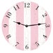 Pink Clock Pink Striped Clock Powder Pink Clock - Etsy