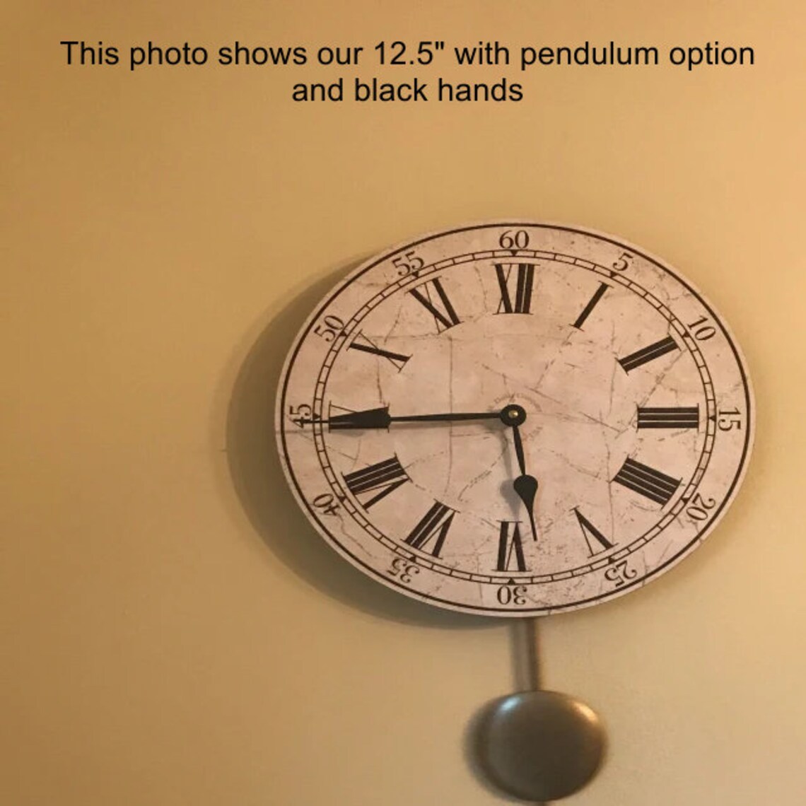 Wall Clock With Pendulum Beige Clock - Etsy