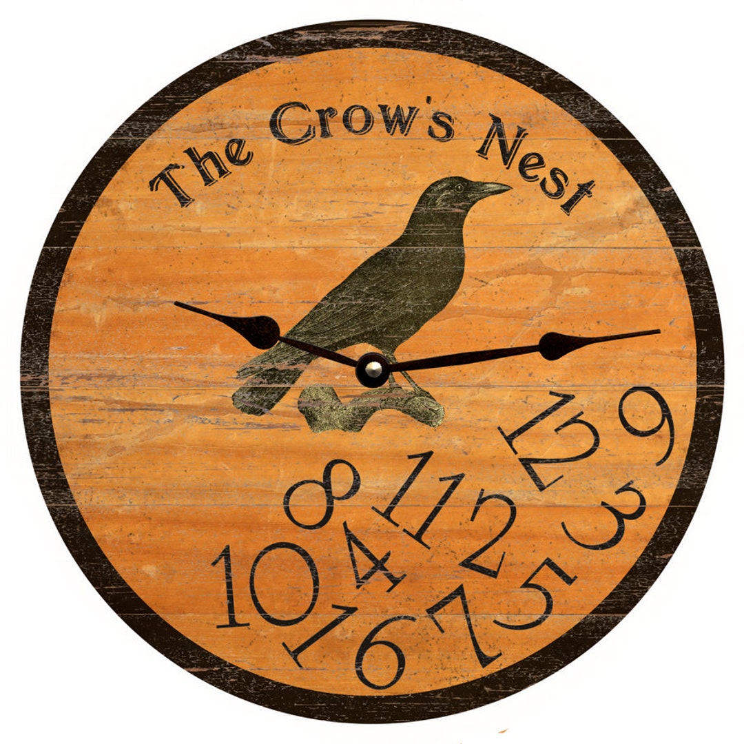Personalized Black Crow Clock- Whatever Clock - Etsy