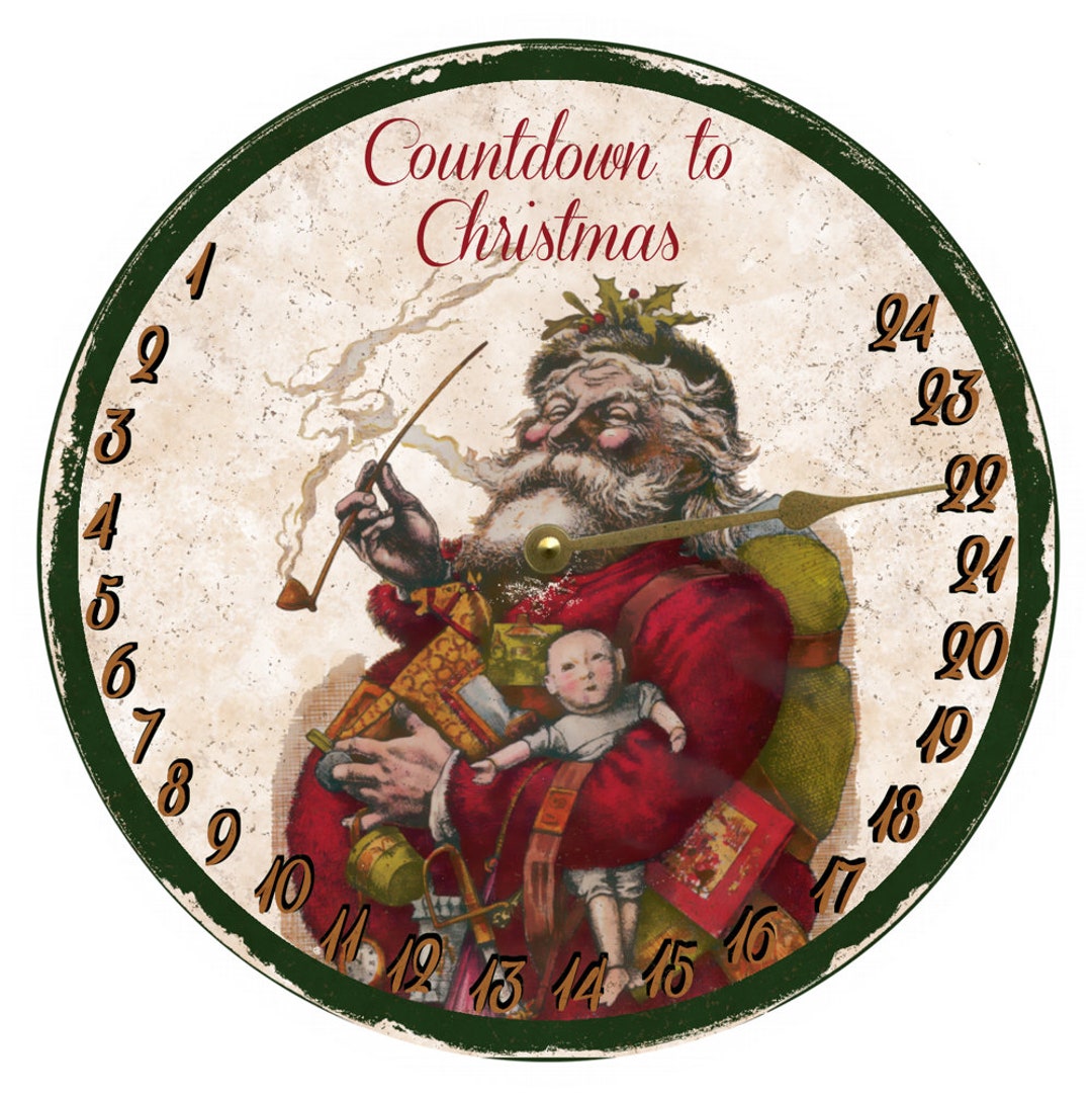 Countdown to Christmas Clock- Santa Countdown Clock - Etsy
