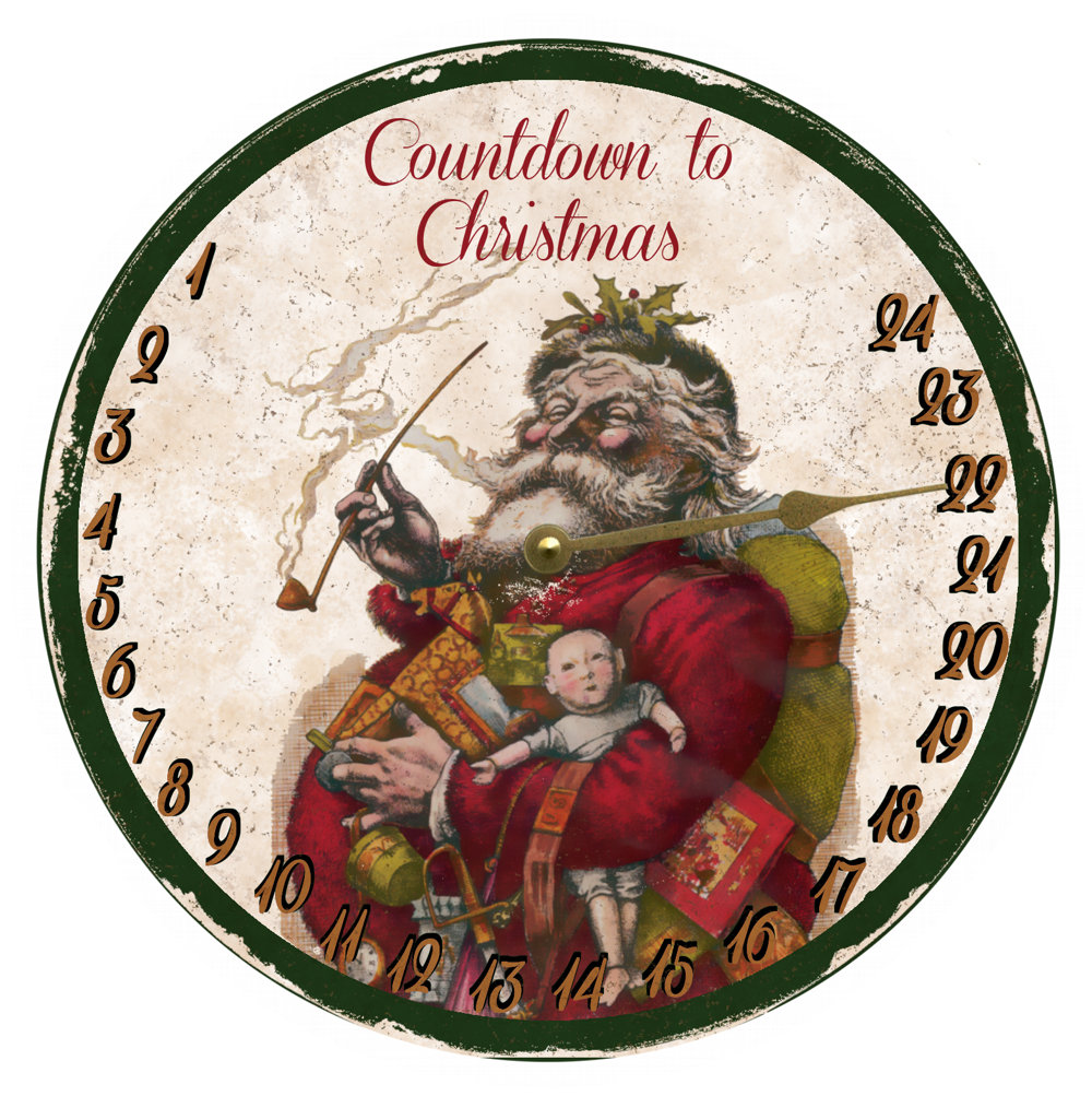 Countdown to Christmas Clock- Santa Countdown Clock - Etsy