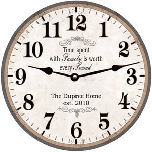 Personalized Family Name Clock- Time Spent With Family is Worth Every ...