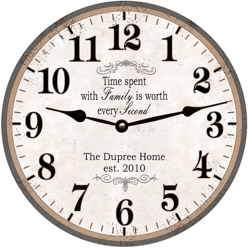 Personalized Family Name Clock- Time Spent With Family is Worth Every ...