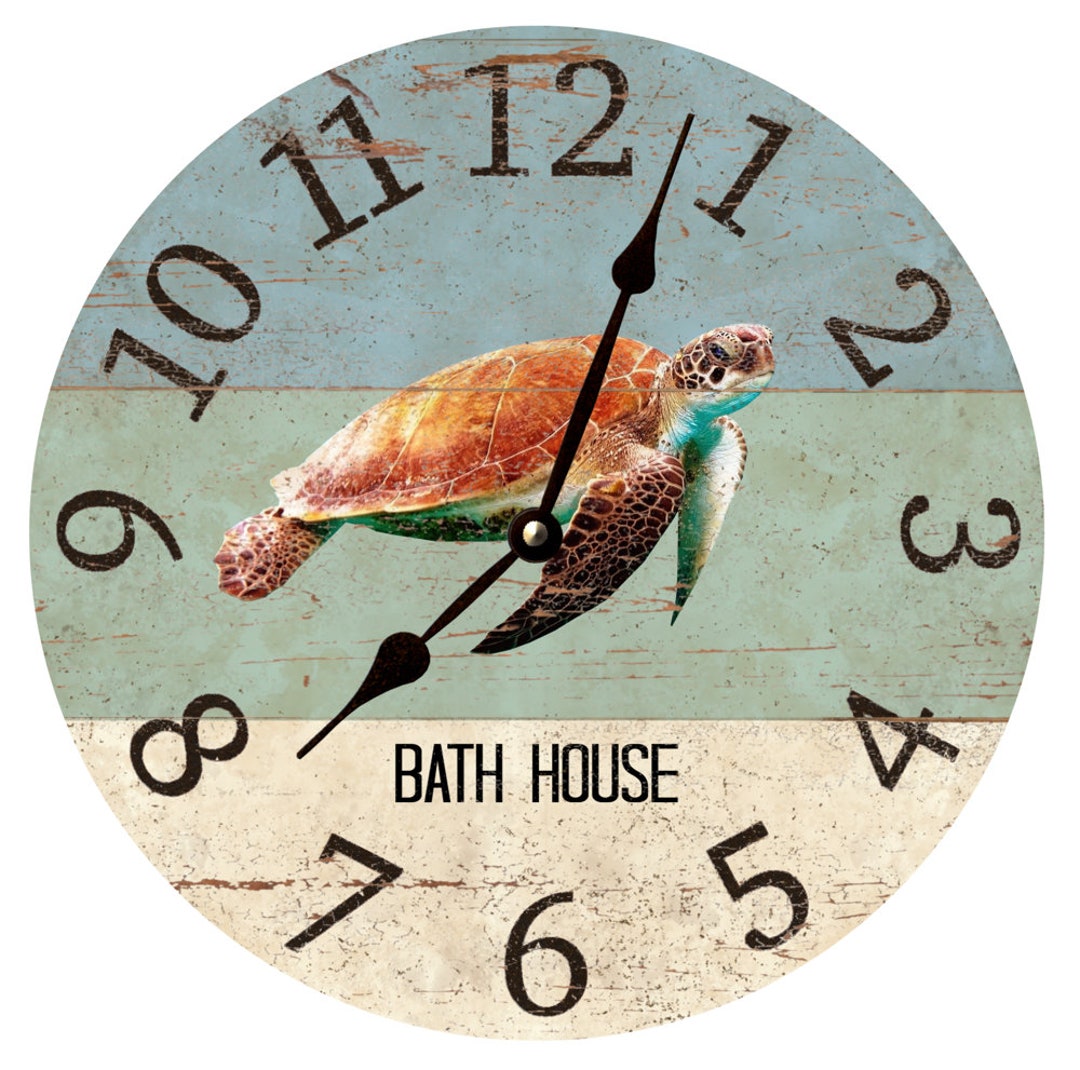 Sea Turtle Clock Personalized Beach Clock - Etsy