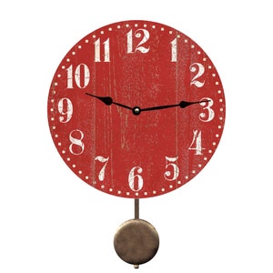 Rustic Red Clock- Barn Red Clock - Etsy