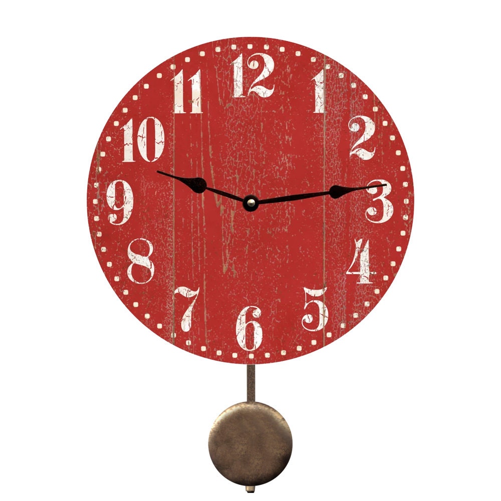 Rustic Red Clock Barn Red Clock | Etsy