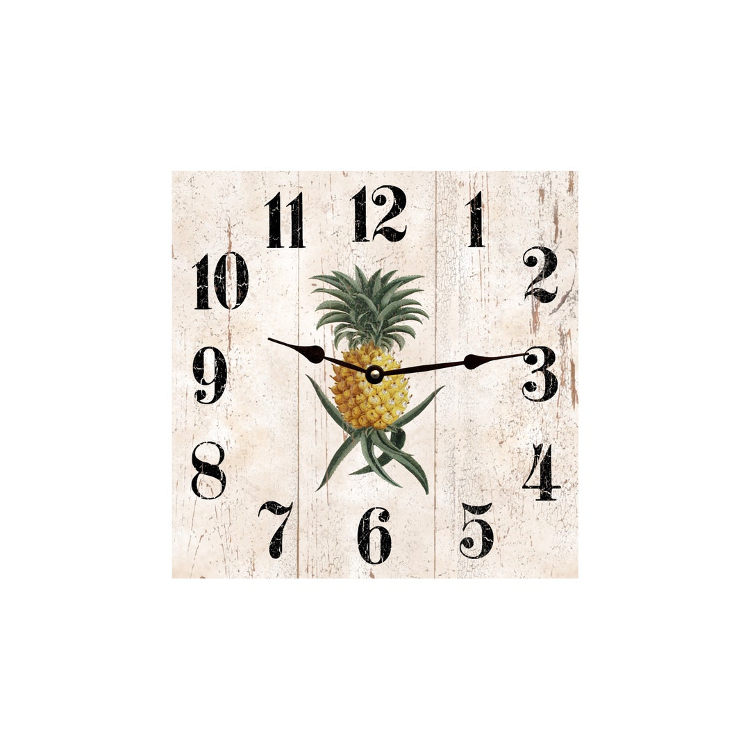 Pineapple Clock Square Pineapple Clock - Etsy