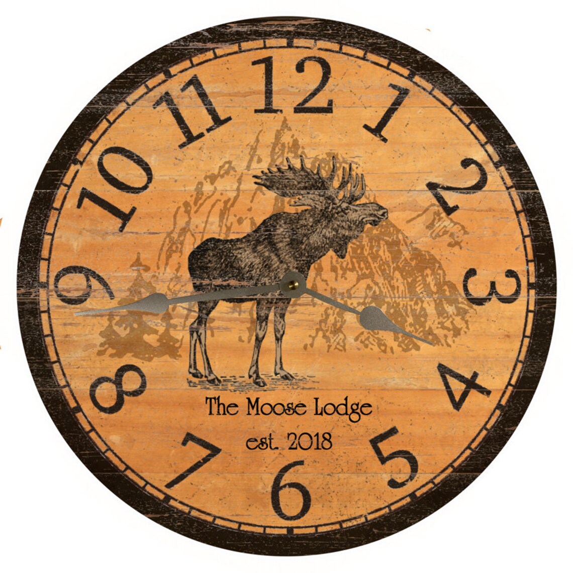 Personalized Moose Wall Clock Cabin Clock-lodge Clock - Etsy