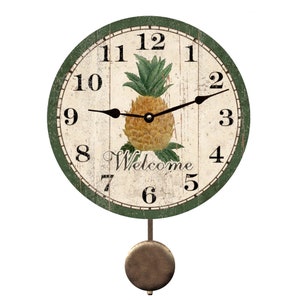 Pineapple Clock- Welcome Clock - Etsy