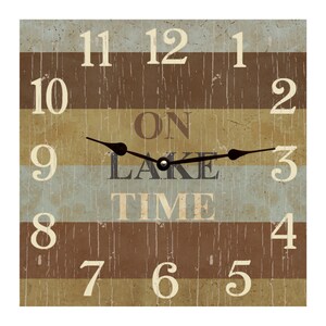 Square on Lake Time Clock- Square Lake Clock - Etsy