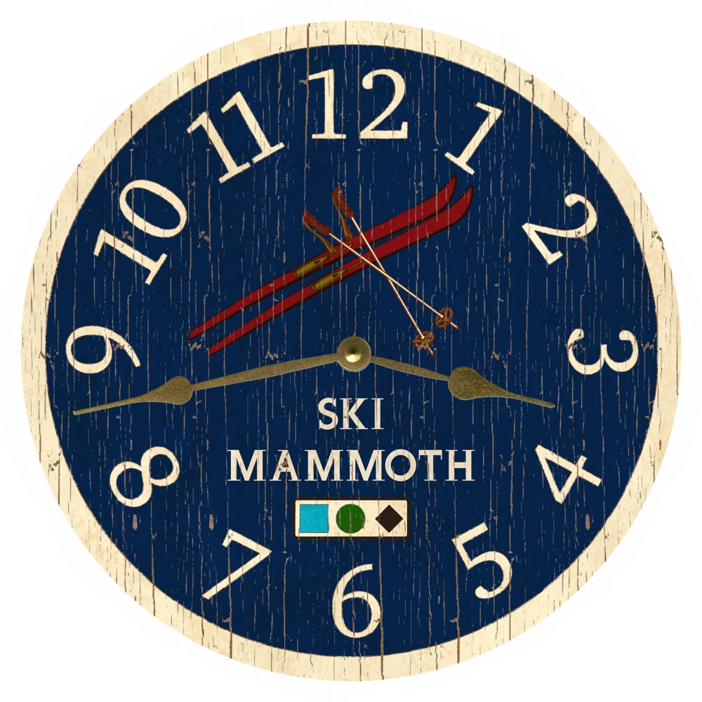 Blue Ski Clock Personalized Ski Lodge Clock | Etsy