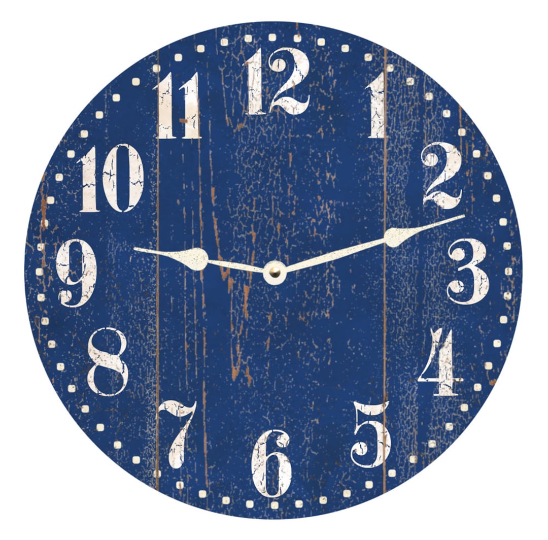 Rustic Blue Clock- Blue Clock - Etsy