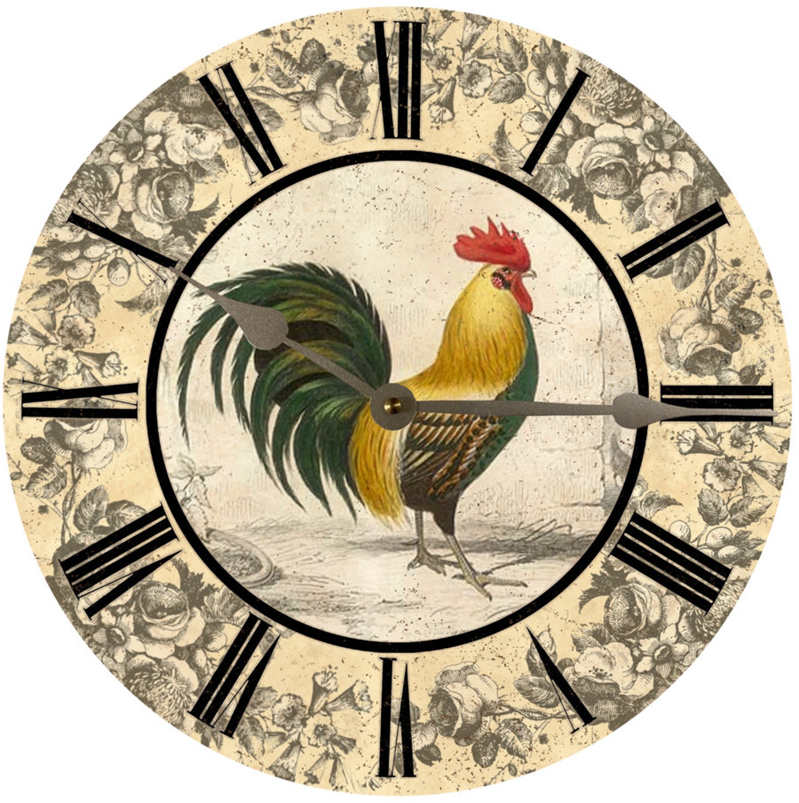 Rooster Clock Rooster Wall Clock - Etsy
