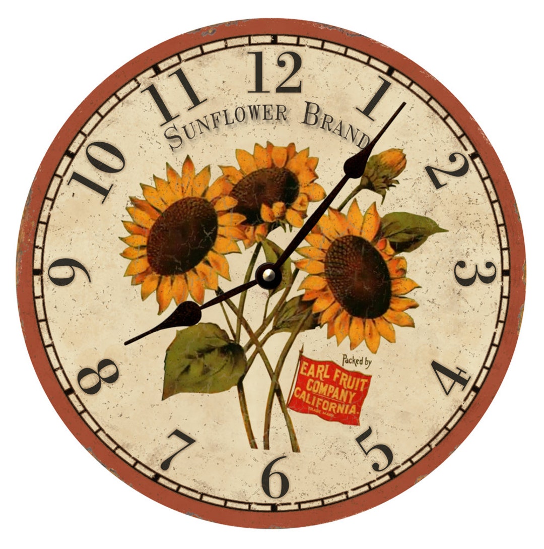Vintage Sunflower Clock- Elegant Sunflower Clock - Etsy