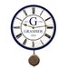 Blue Monogram Clock Navy Blue Clock - Etsy