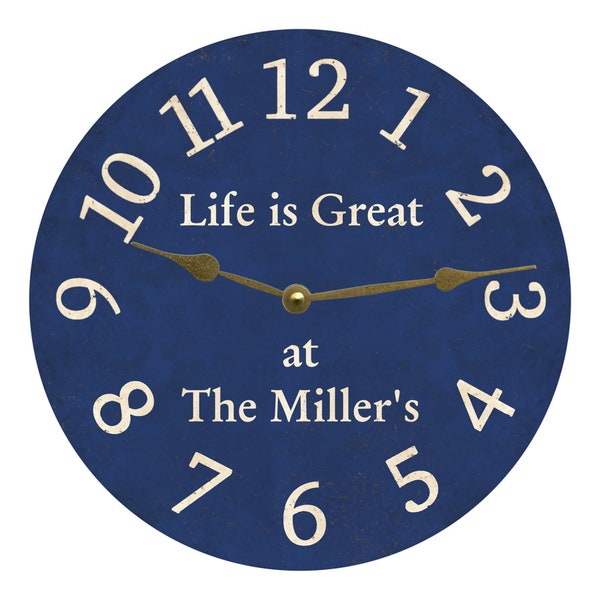 Blue Wall Clock - Etsy Australia
