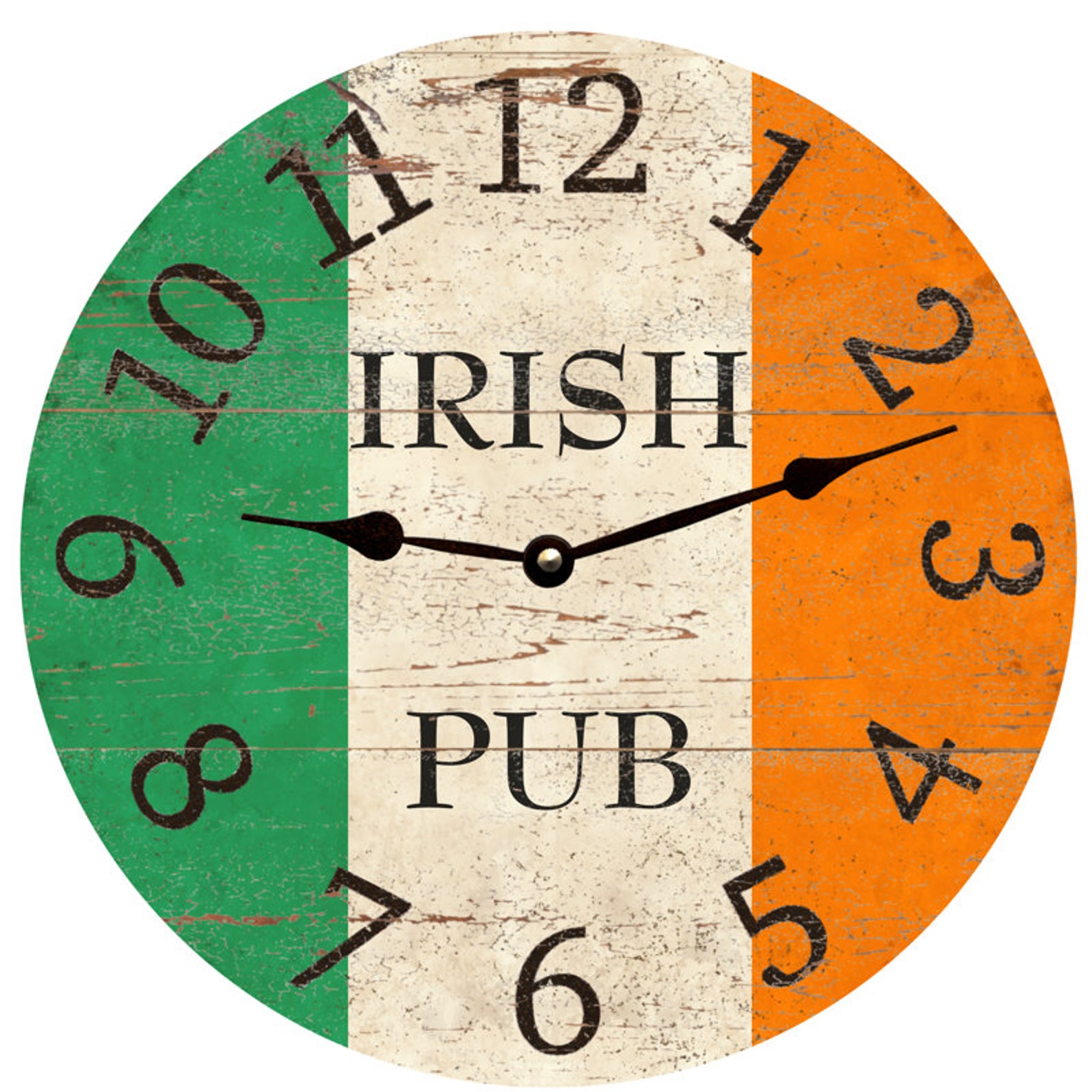 Irish Clock Irish Pub Clock Ireland Flag Clock - Etsy