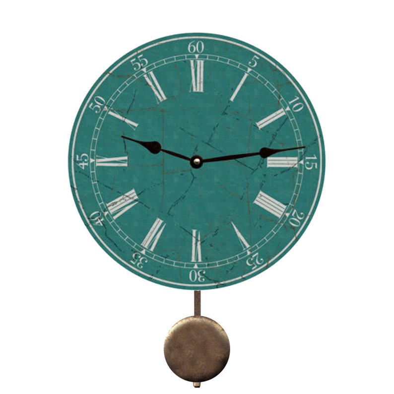 Teal Wall Clock - Etsy