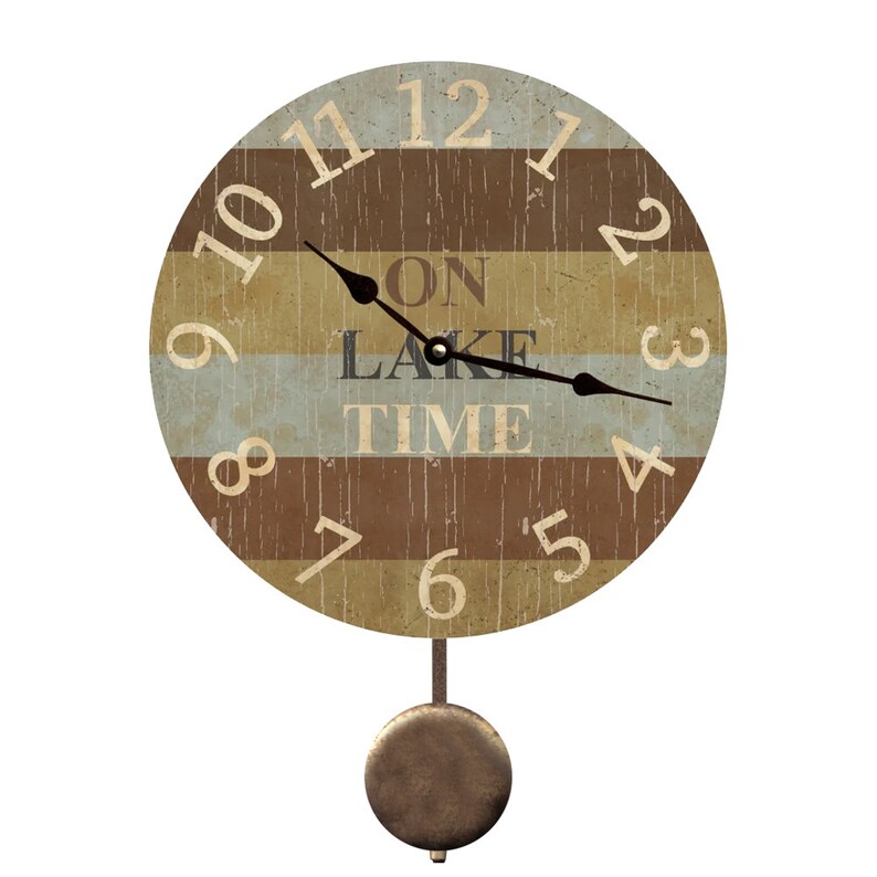 On Lake Time Wall Clock Lake Themed Clock - Etsy