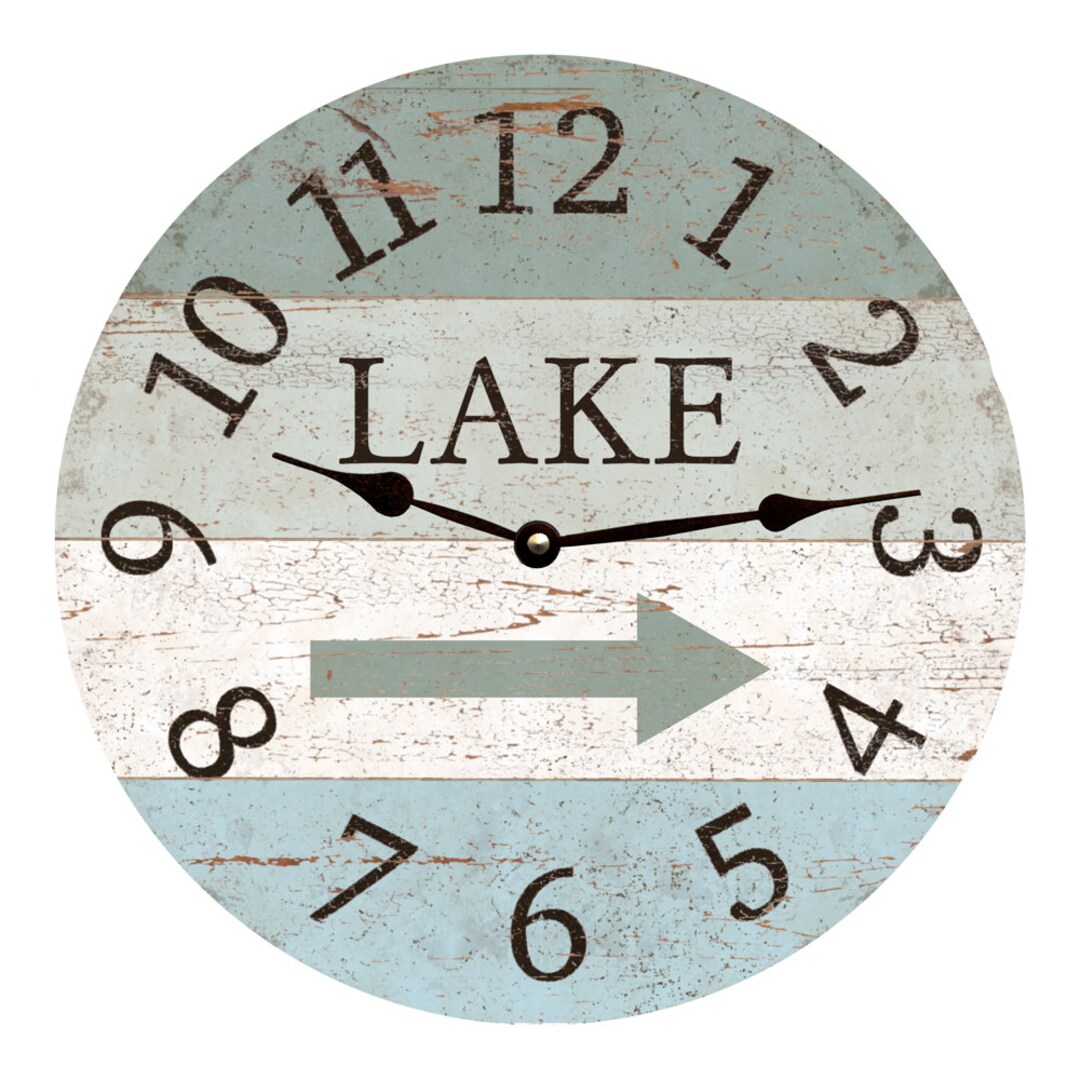 Lake Arrow Clock | Custom Clock With Directional Lake Arrow Design - Etsy