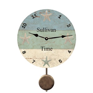 Personalized Starfish Beach Time Clock Personalized Starfish Clock - Etsy
