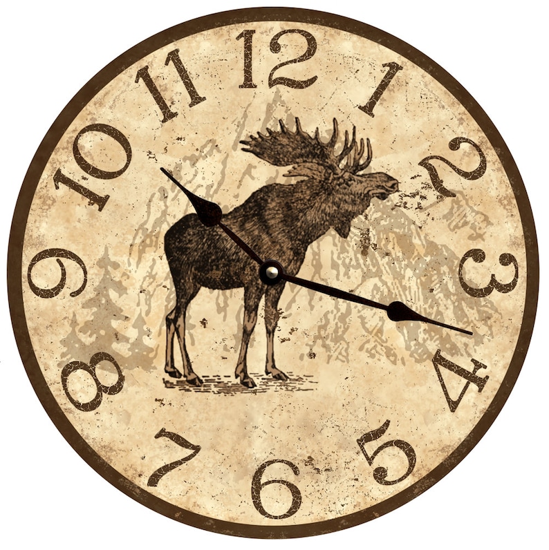 Rustic Moose Clock - Etsy