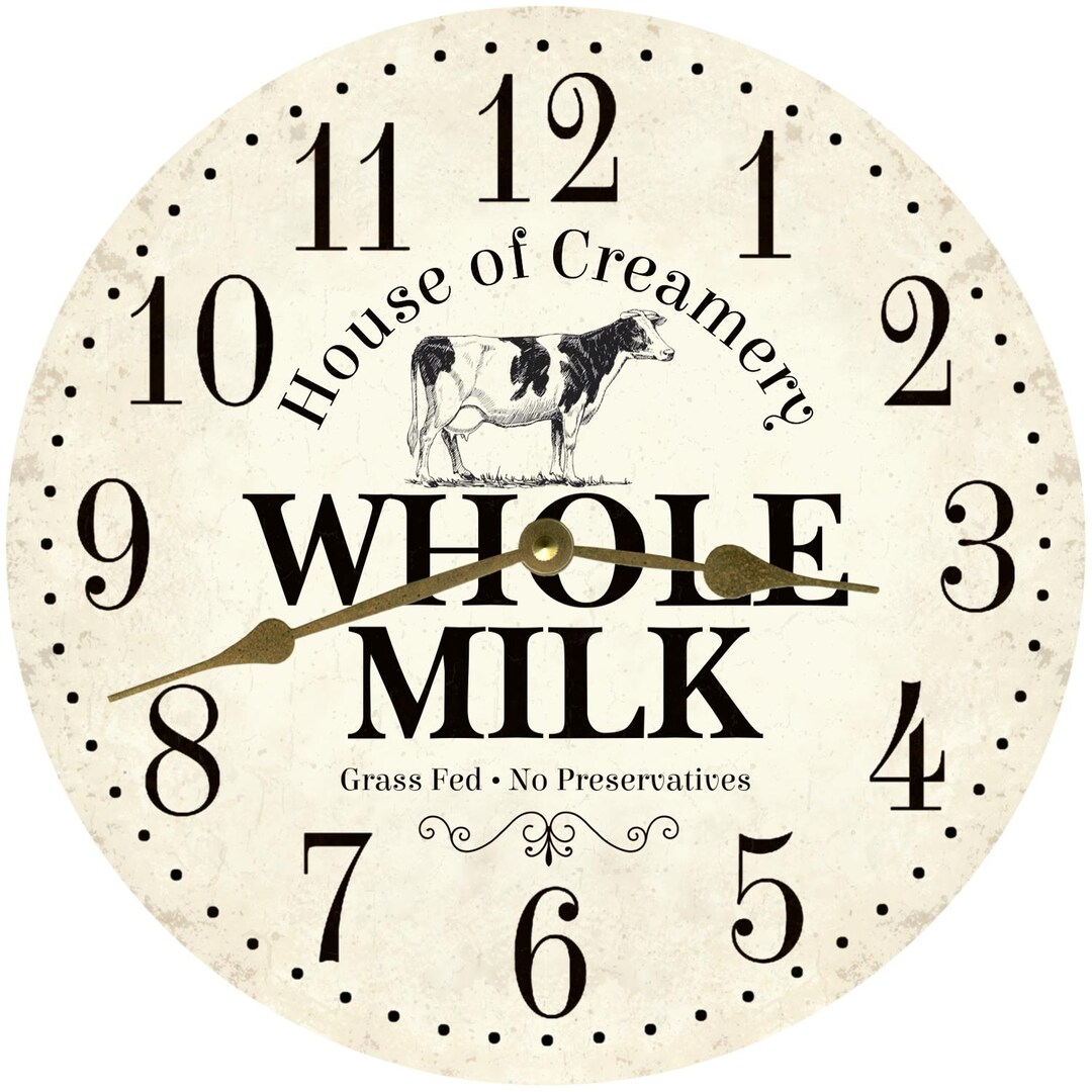 Cow Wall Clock for Kitchen | Farmhouse Decor | Country Rustic Style - Etsy