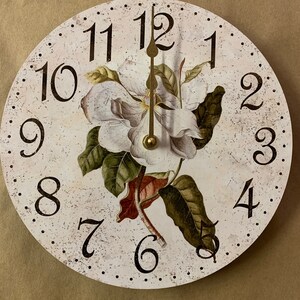 Rustic Flower Clock- Magnolia Flower Clock- Magnolia Clock - Etsy