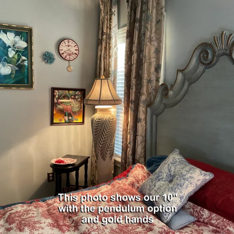 Red French Toile Clock - Etsy