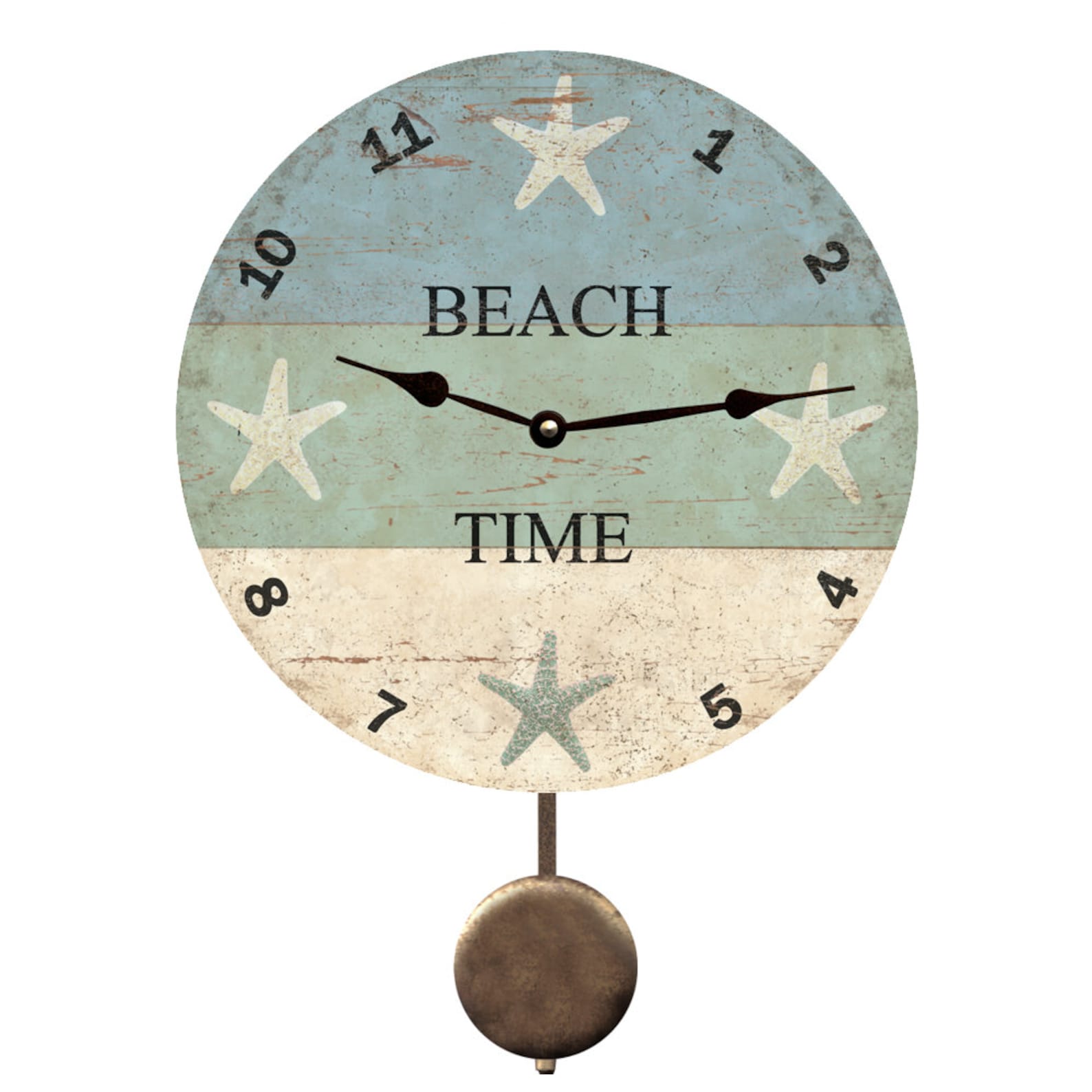 Starfish Beach Time Pendulum Clock - Etsy