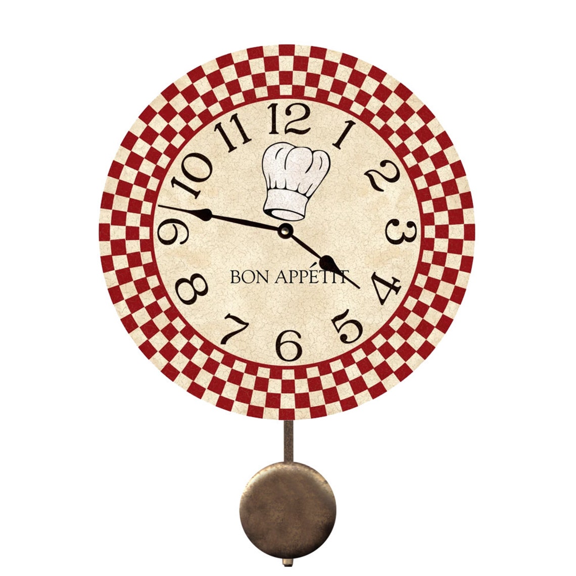 Chef Wall Clock Bon Appetit Clock Kitchen Clock - Etsy